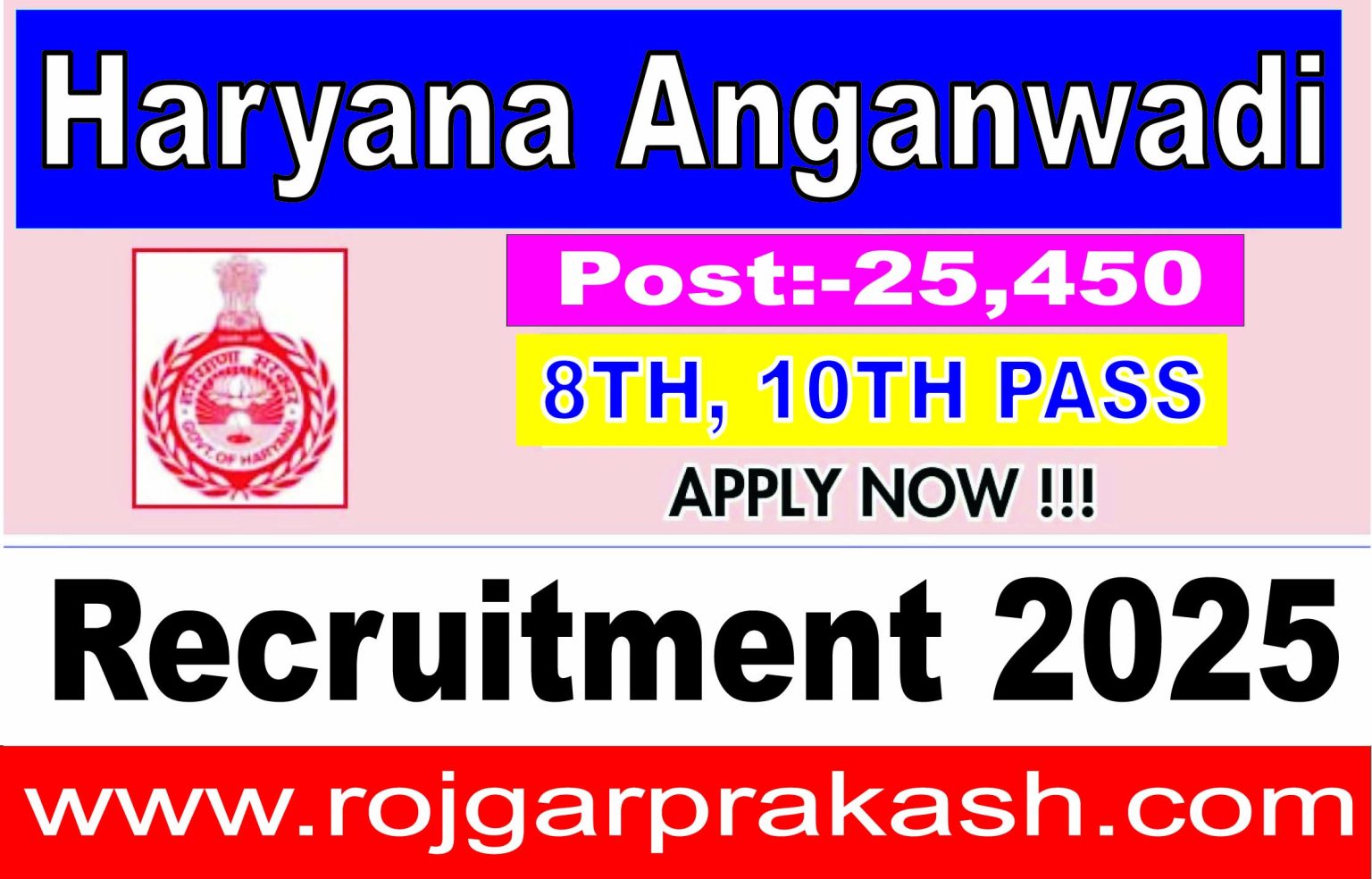 Rojgar Prakash » Haryana Anganwadi Recruitment 2025 – Apply Online for ...